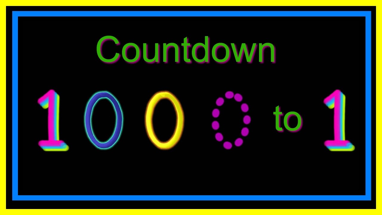 Numbers from 1000 to 1 | Countdown 1000-1 | Numbers123 - YouTube