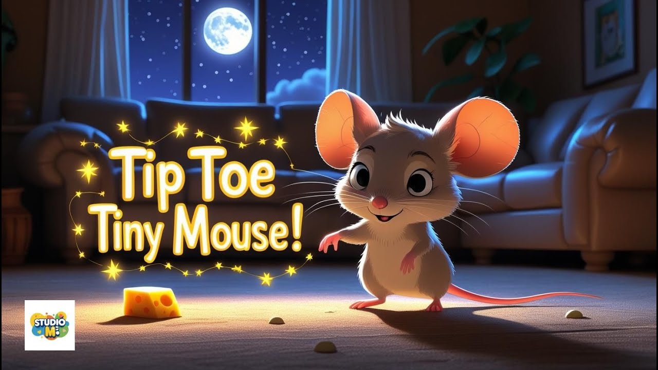 Tip Toe, Tiny Mouse 🐭 | Soothing Nighttime Nursery Rhyme for Kids ...