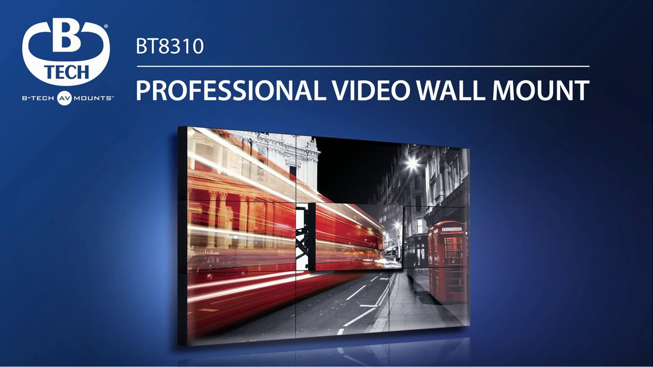 B-Tech BT8310 modulare Video Wall Wandhalterung Montage Video - YouTube