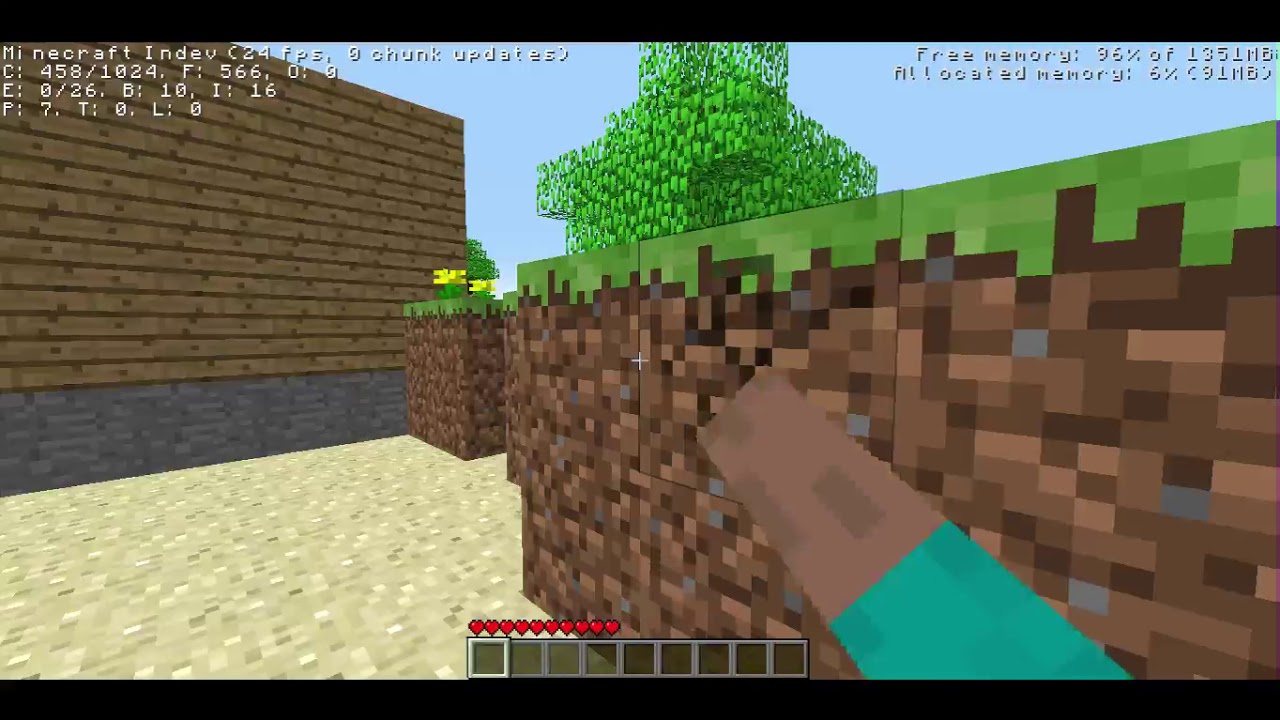 [Minecraft] - Indev 0223 decompiled and "running" in eclipse. - YouTube