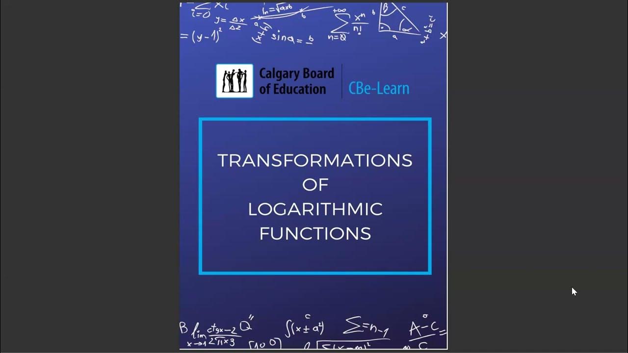 Transformations Of Logarithmic Functions Youtube