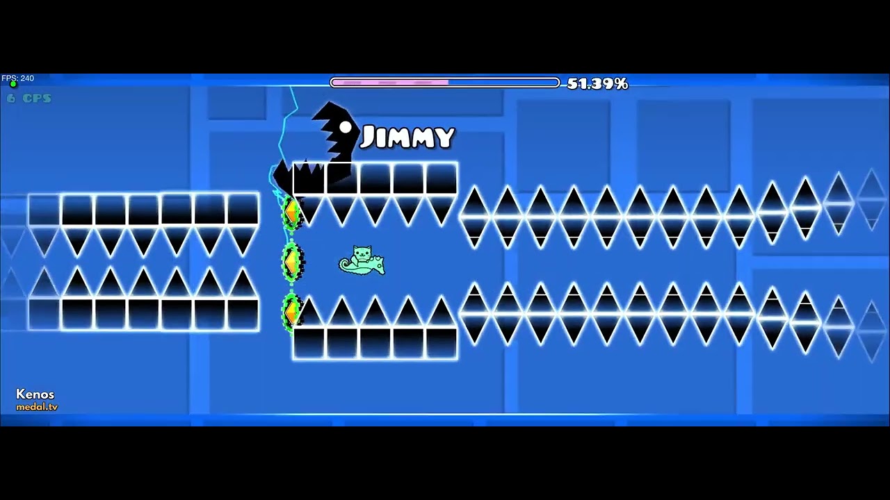 Completing a random difficult straight fly challenge Gd - YouTube