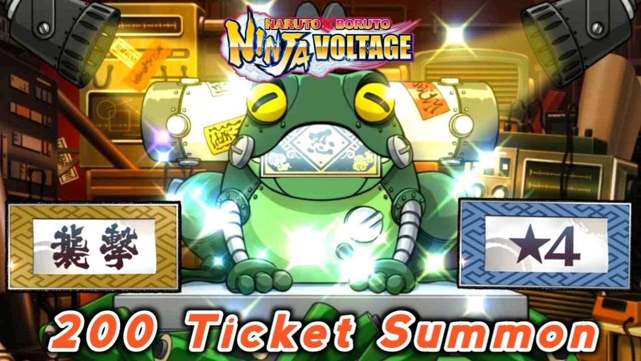 200 Ticket Summon (Attack Mission & 4 Star Ticket) | Naruto X Boruto ...