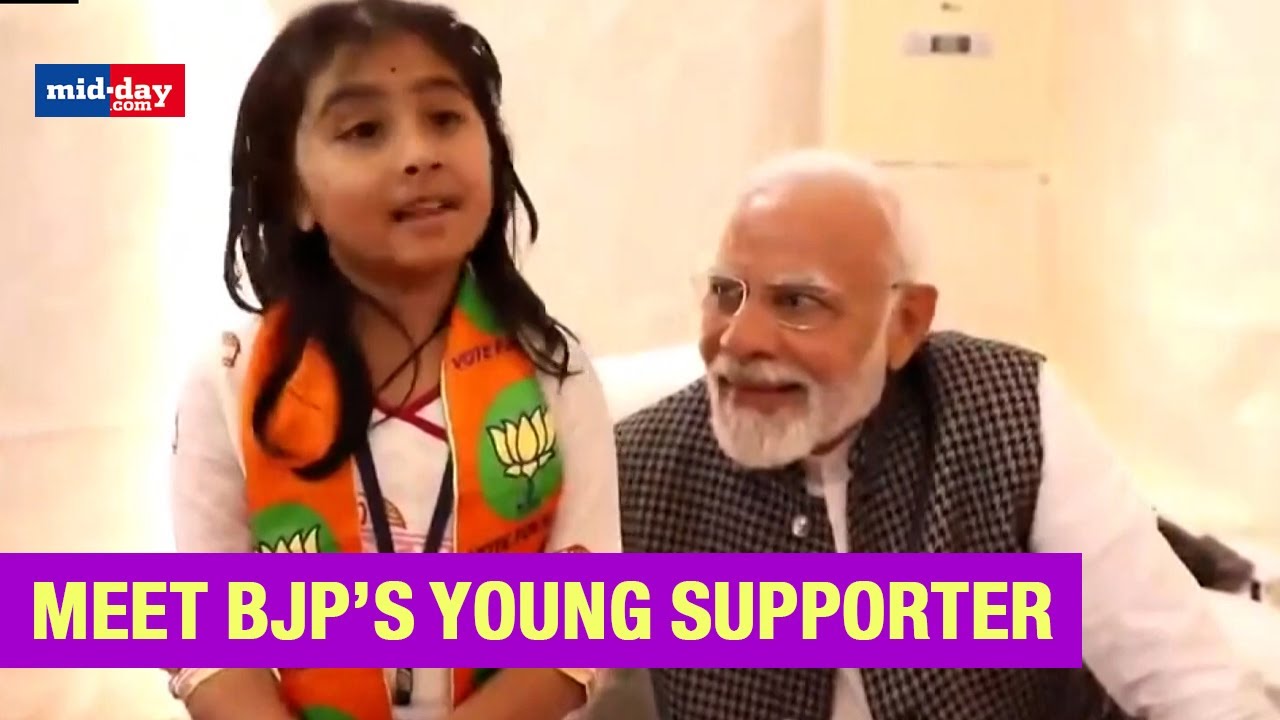 Gujarat: 13 year old girl recites poem, praises BJP with PM by her side ...