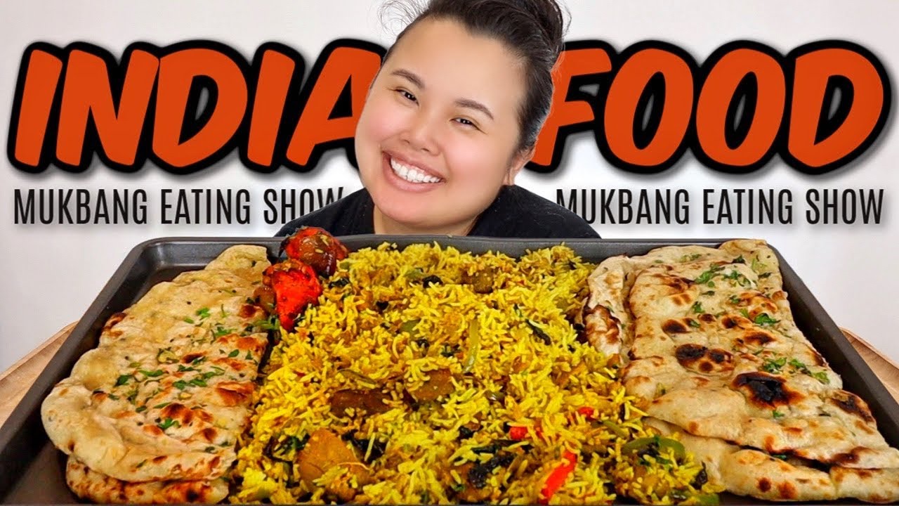 INDIAN FOOD 먹방 MUKBANG (NAAN + CHICKEN BIRYANI RICE + CHICKEN TIKKA ...