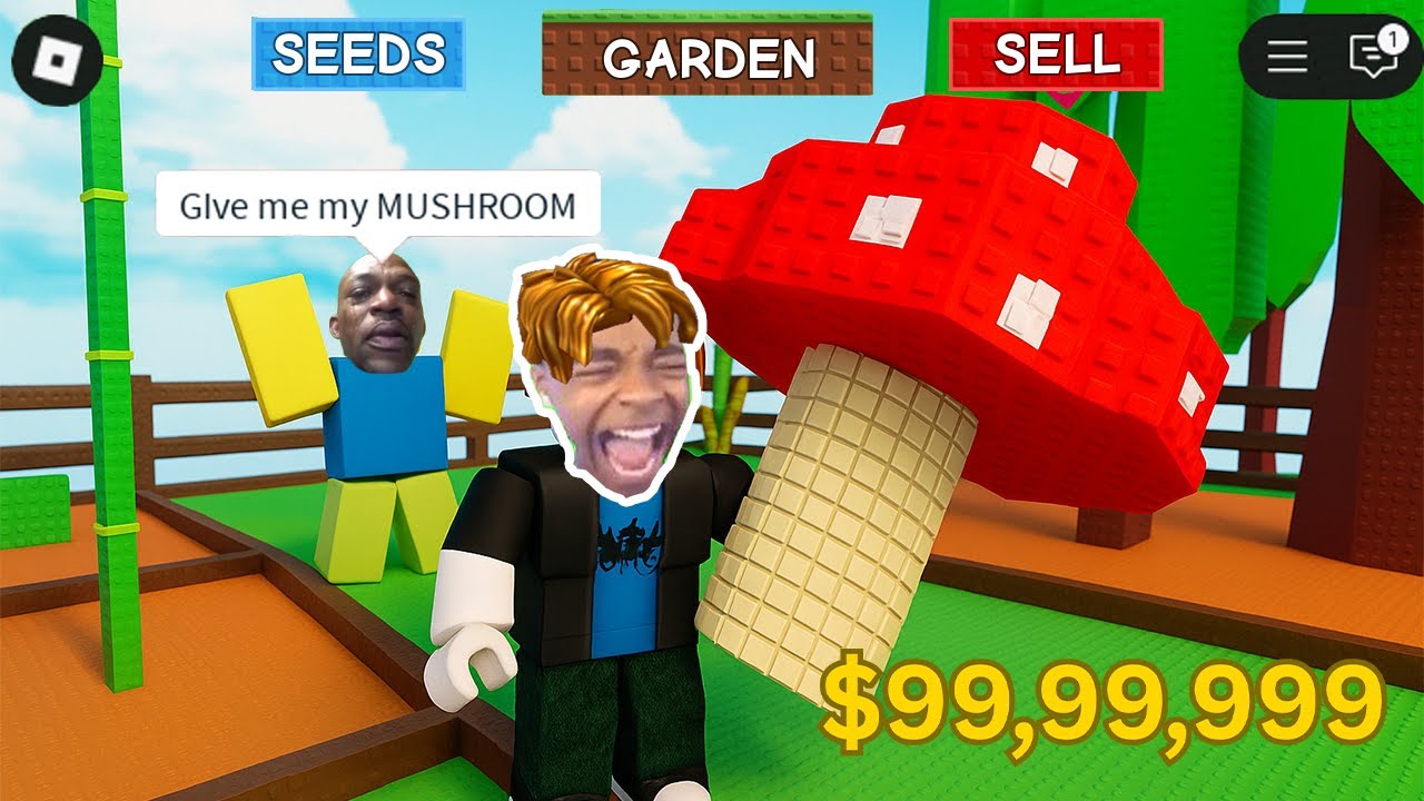 Roblox GROW A GARDEN Funny Moments Memes TROLLING/STEALING Mushrooms ...