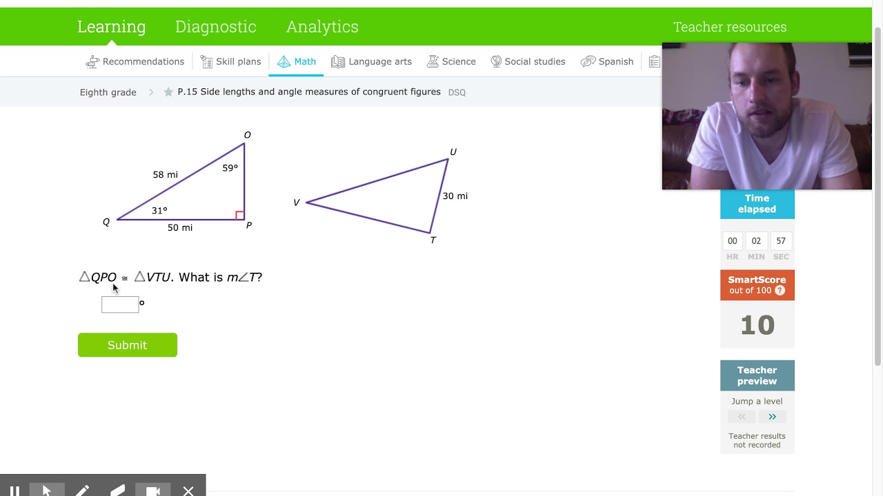 IXL P.15 | Side lengths and angle measures of congruent figures | 8th ...