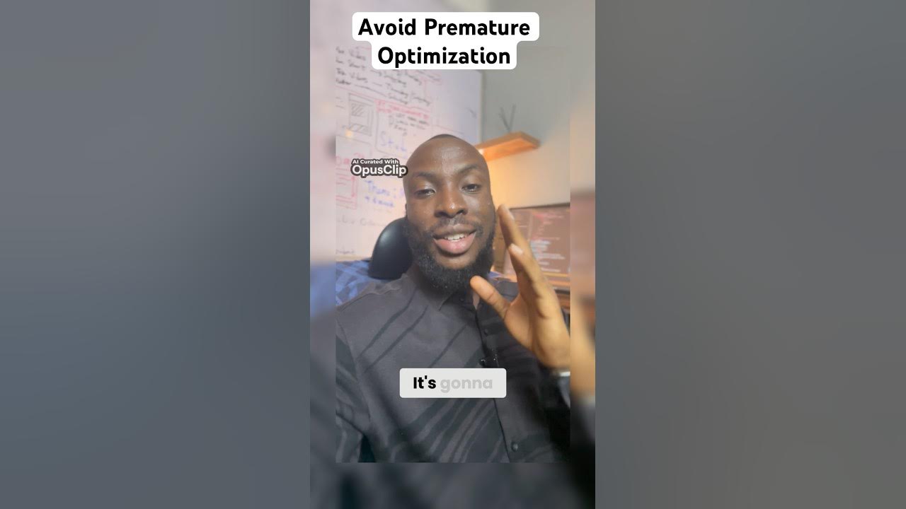 Avoid premature optimization | Solution first #softwareengineering ...