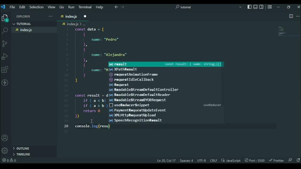 Ordena arreglos en javascript - YouTube