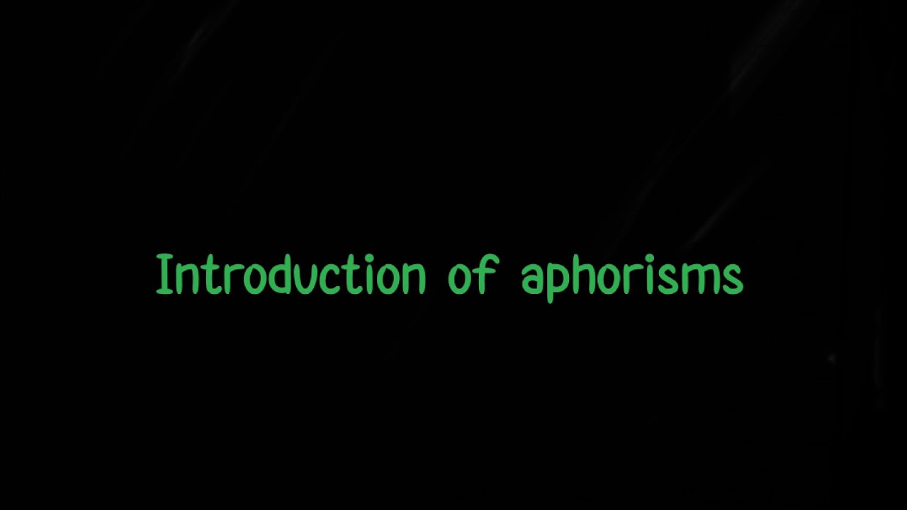aphorisms introduction with handwritten notes 😲/ organon - YouTube