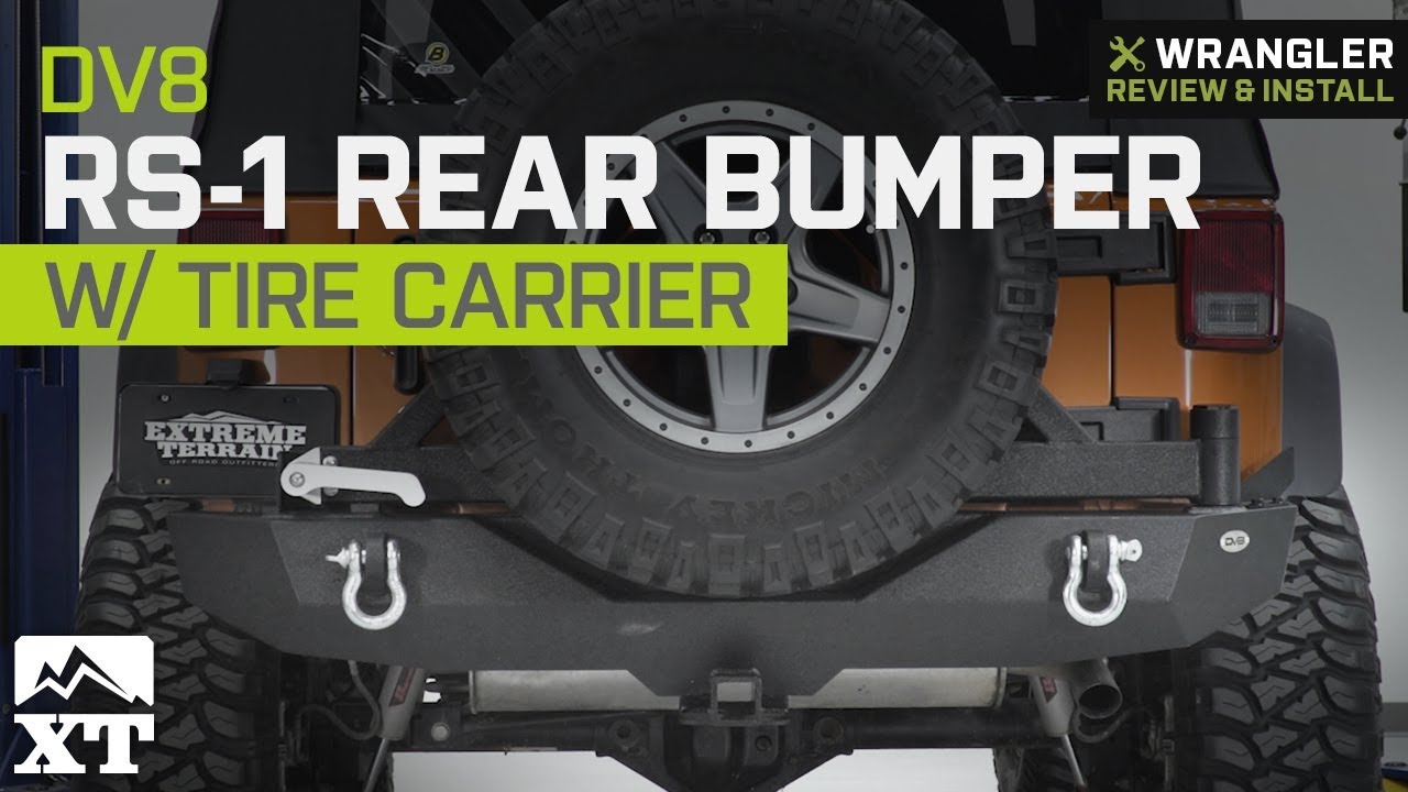 Jeep Wrangler JK DV8 RS-1 Rear Bumper w/ Tire Carrier & Tapered Bearing ...