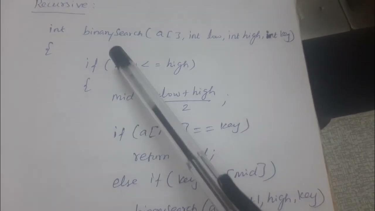 Cs3401 Algorithms Binary Search Youtube