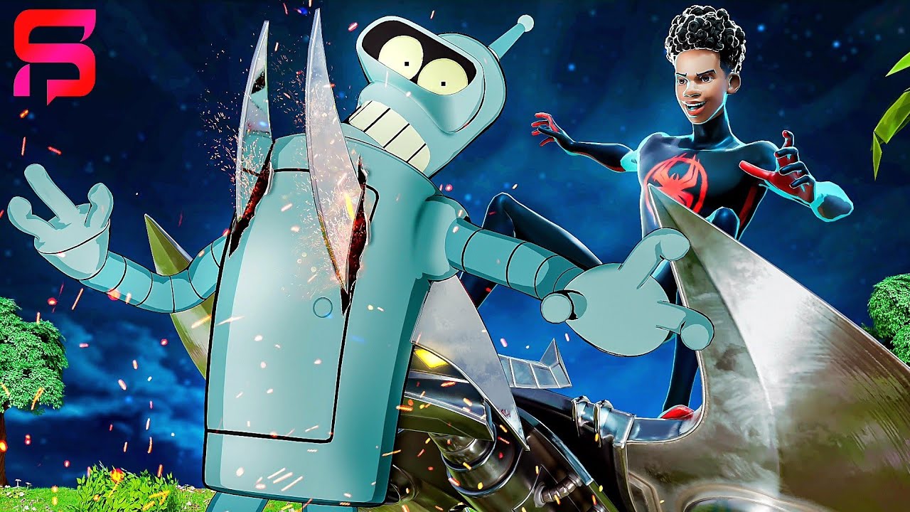Bender VS Spider-Man - Miles Morales FIGHTS Fortnite Futurama.. - YouTube