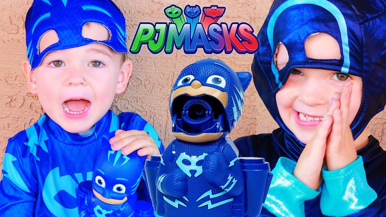 PJ Masks CATBOY STUCK IN JUMP CASTLE? Night Ninja Trouble For Catboy ...