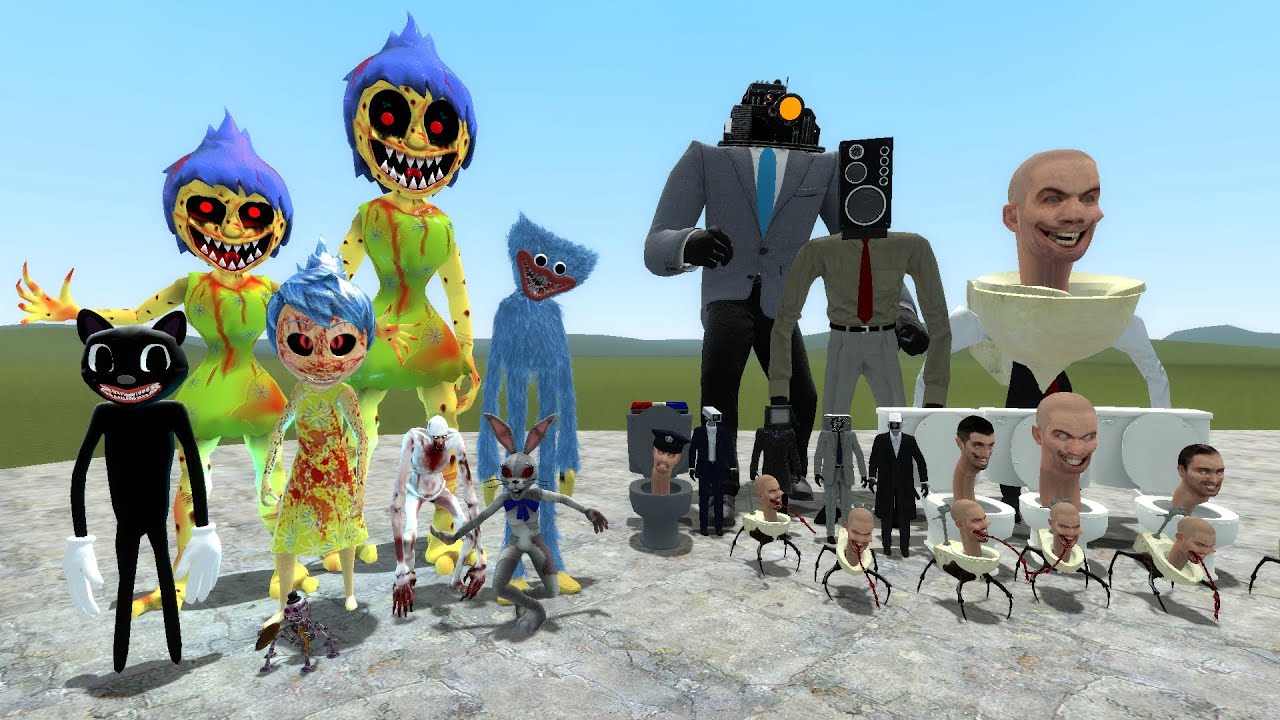 Skibidi Toilets vs Inside Out Characters and All Nextbot Mutant Animals ...