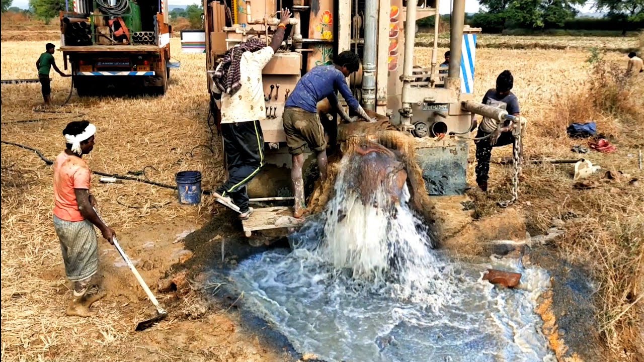 Borewell Drilling - Amazing Video | borewell water source | borewell ...