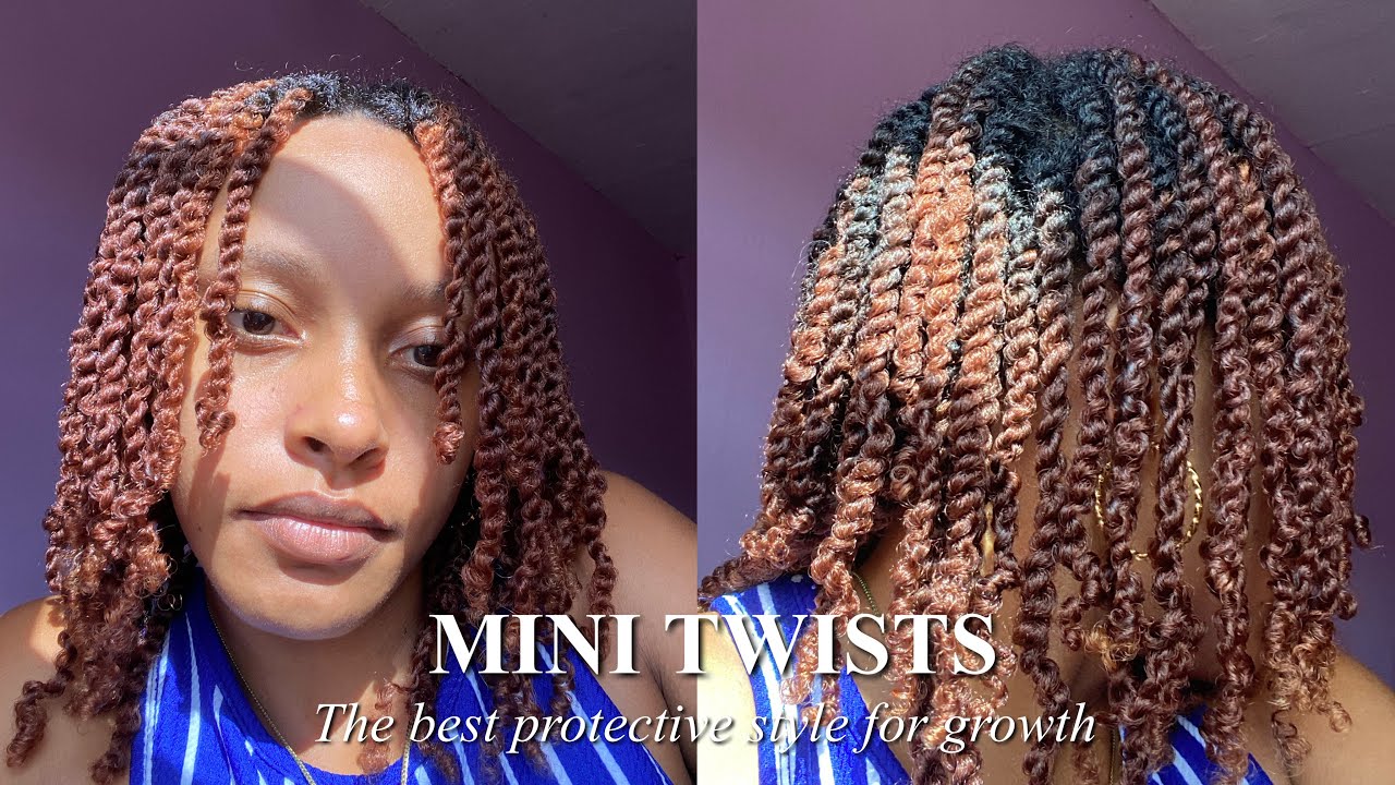 MINI TWISTS ON NATURAL HAIR | Protective hairstyle for GROWTH - YouTube