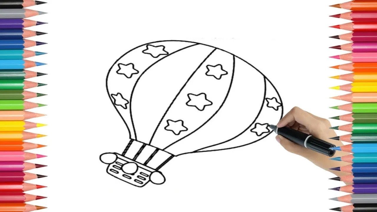 How to draw a hot air balloon | Easy Drawings |How To Draw An Air ...