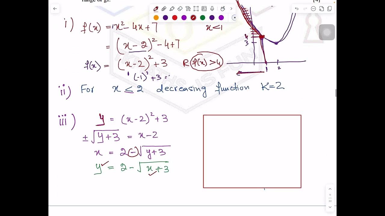 TKMaths7248 AS Level P1 Composite function - Domain and range 9709 March 2019 var 12 - YouTube