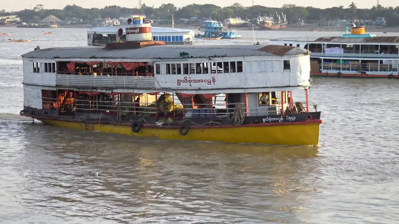 4K Watch the old, 70 years, beautiful passenger/cargo inland waterways ...
