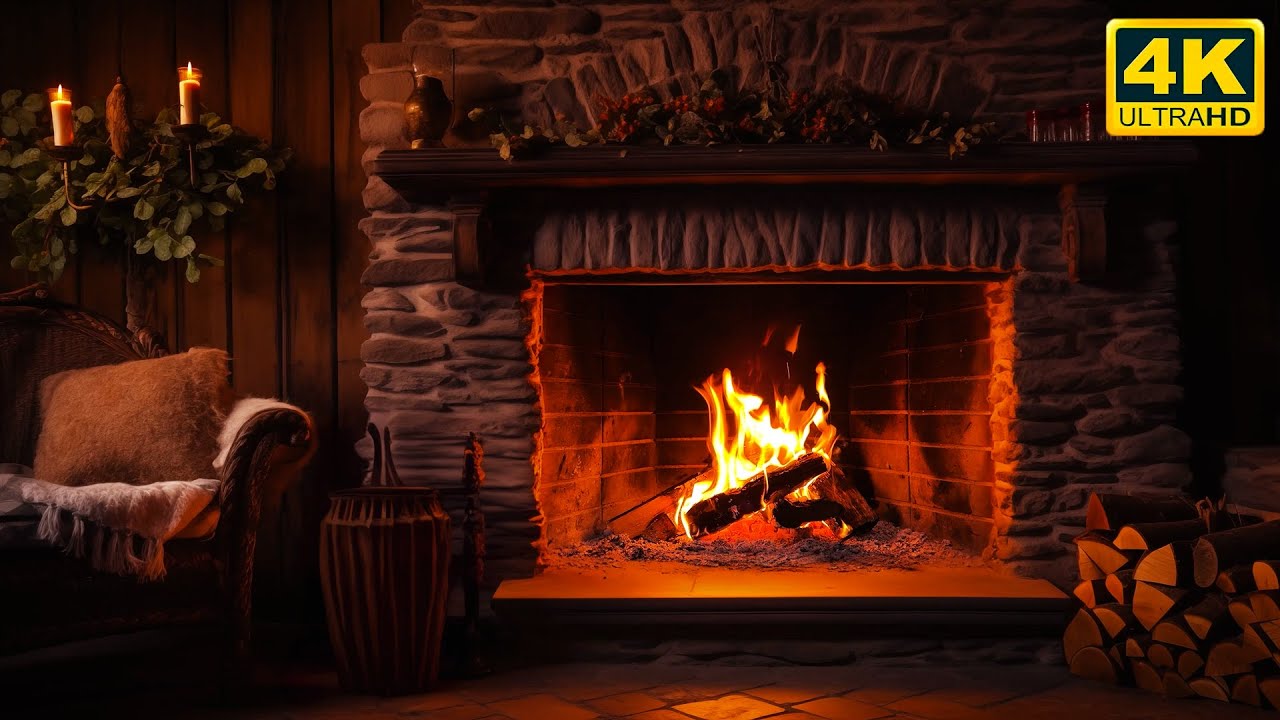24 hours Glowing Reveries: Enchanted Evening Fireside Sounds🔥 - YouTube