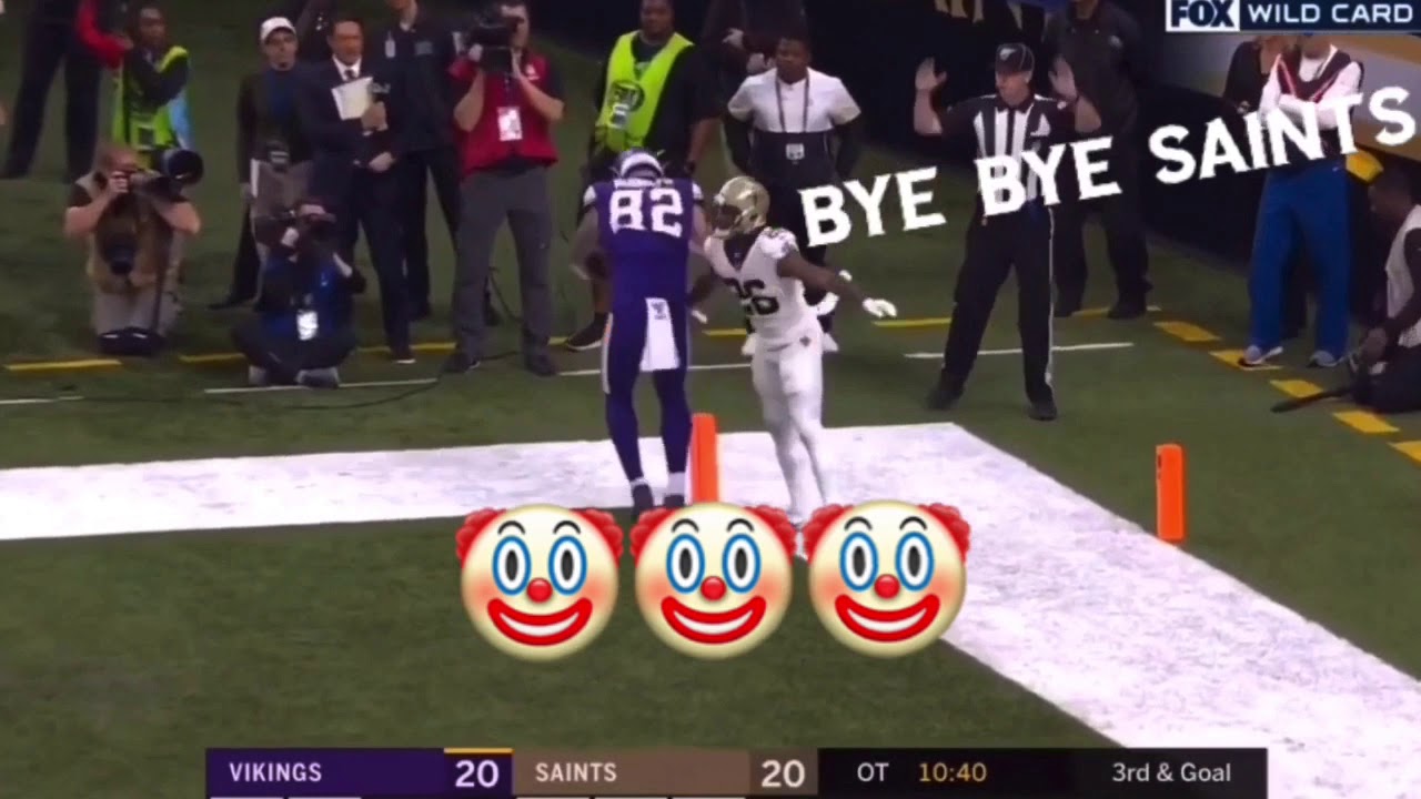 KYLE RUDOLPH GAME WINNING TOUCHDOWN VS. Saints - YouTube