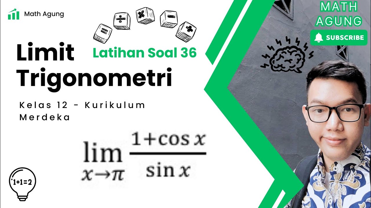 Hasil lim (x→π)⁡ (1 + cos⁡ x)/sin⁡ x adalah … - YouTube