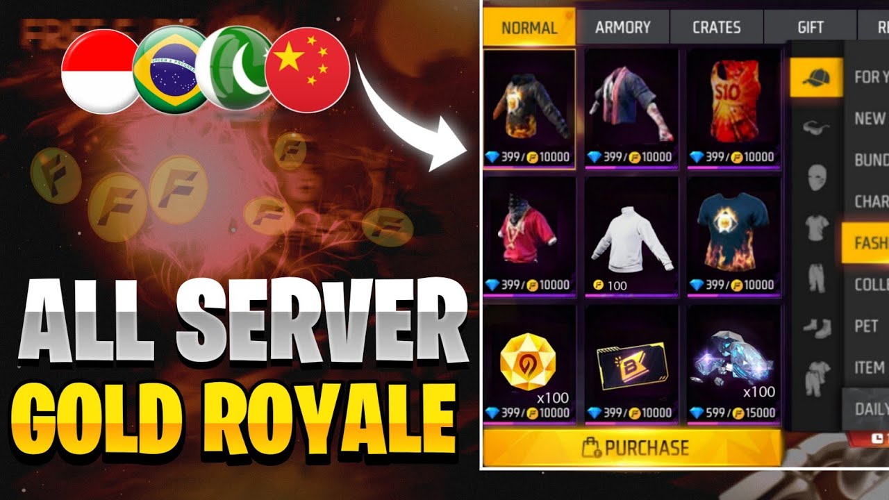 FREE FIRE ALL SERVER GOLD ROYALE 🙀⚡ UPCOMING EVENT IN FF INDIA SERVER ...