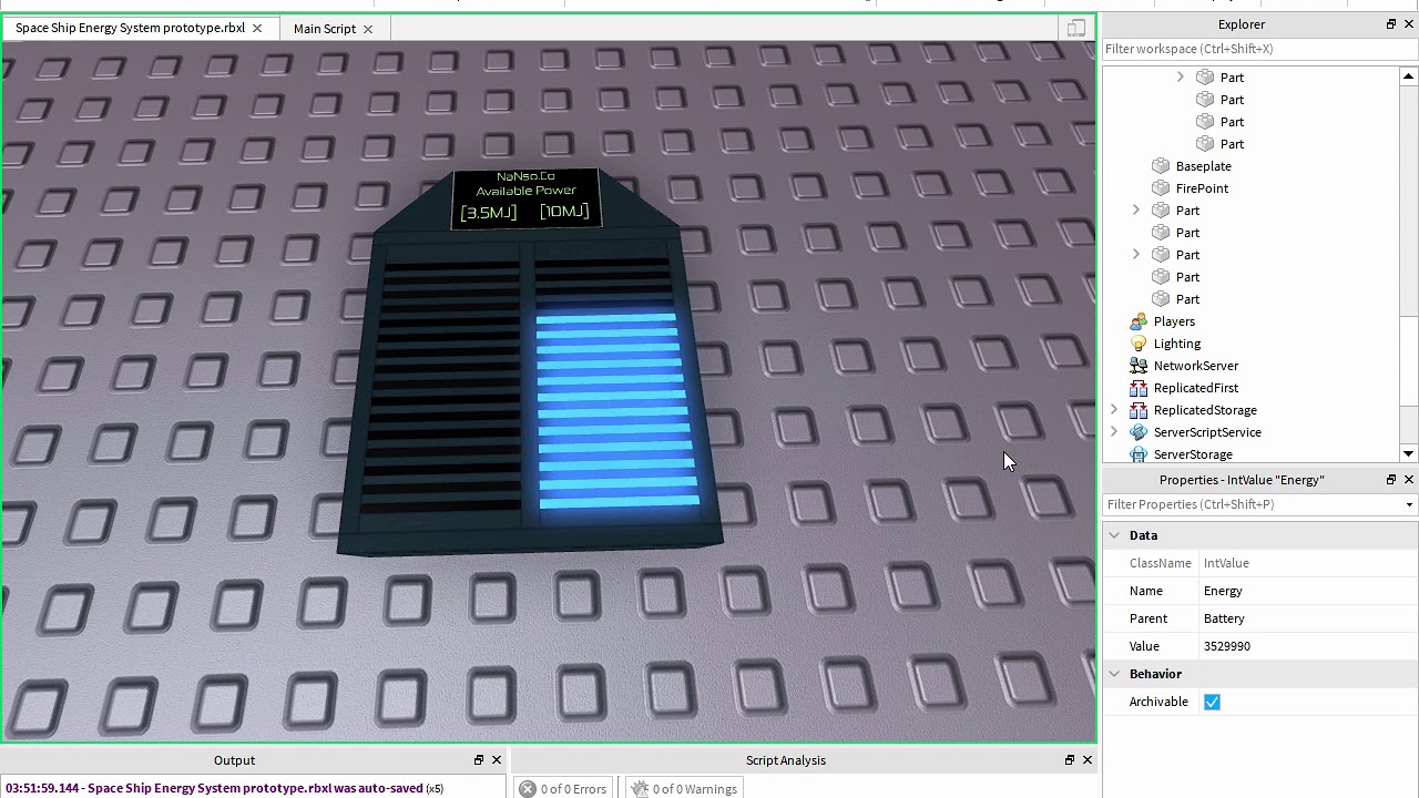 Roblox Projects - Prototype Space game energy system v0 01 - YouTube