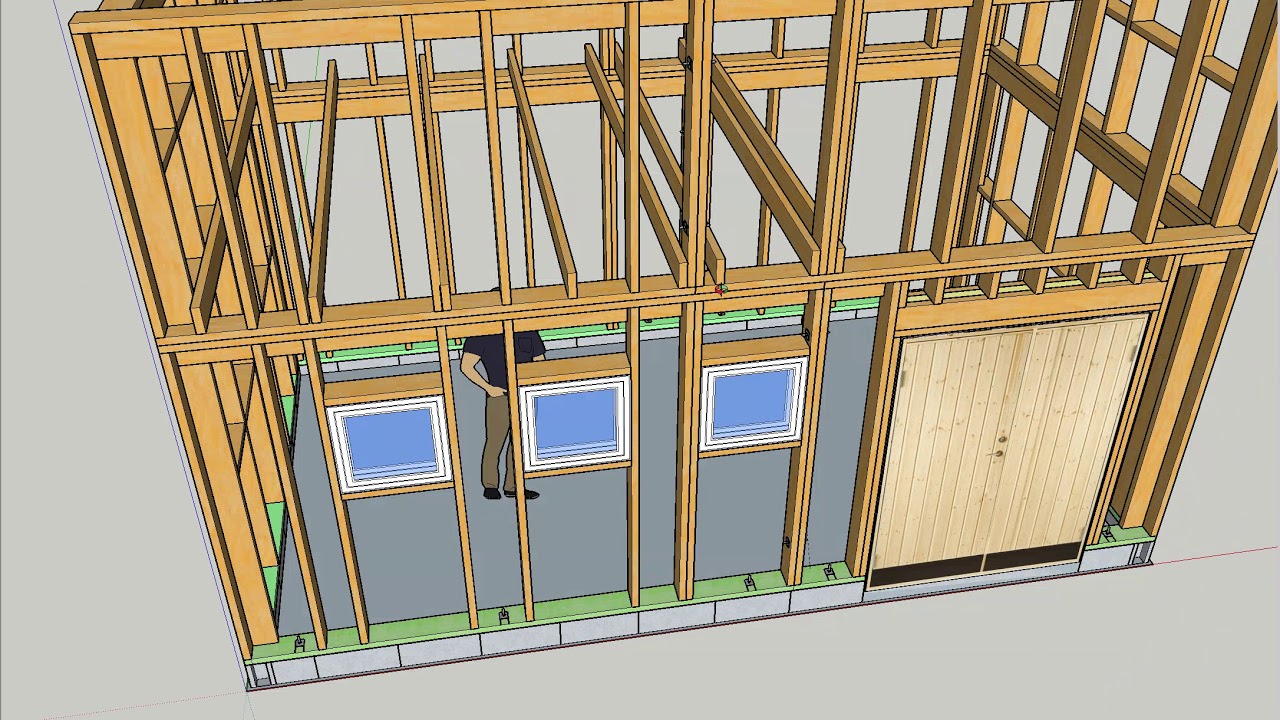 Shed drawing in SketchUp rev01 - YouTube