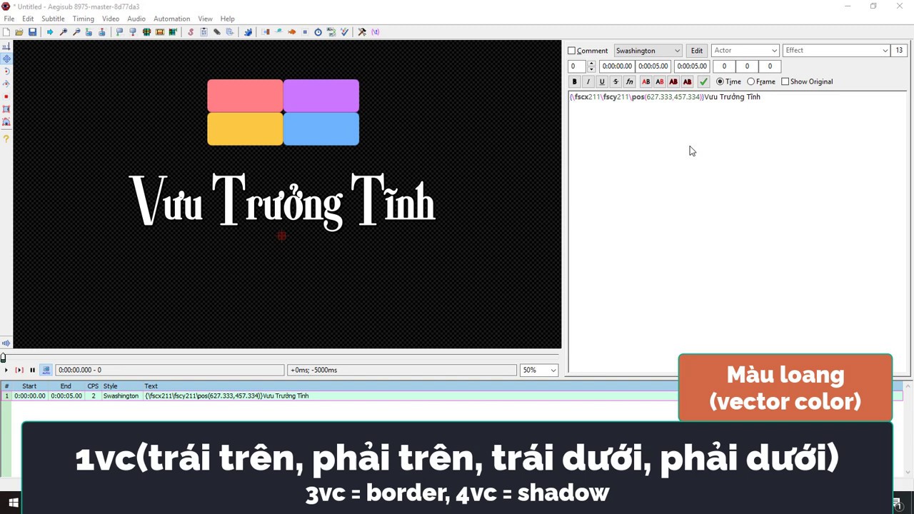 #4 [Aegisub | Typeset Cơ bản] Màu loang - Vector color - YouTube