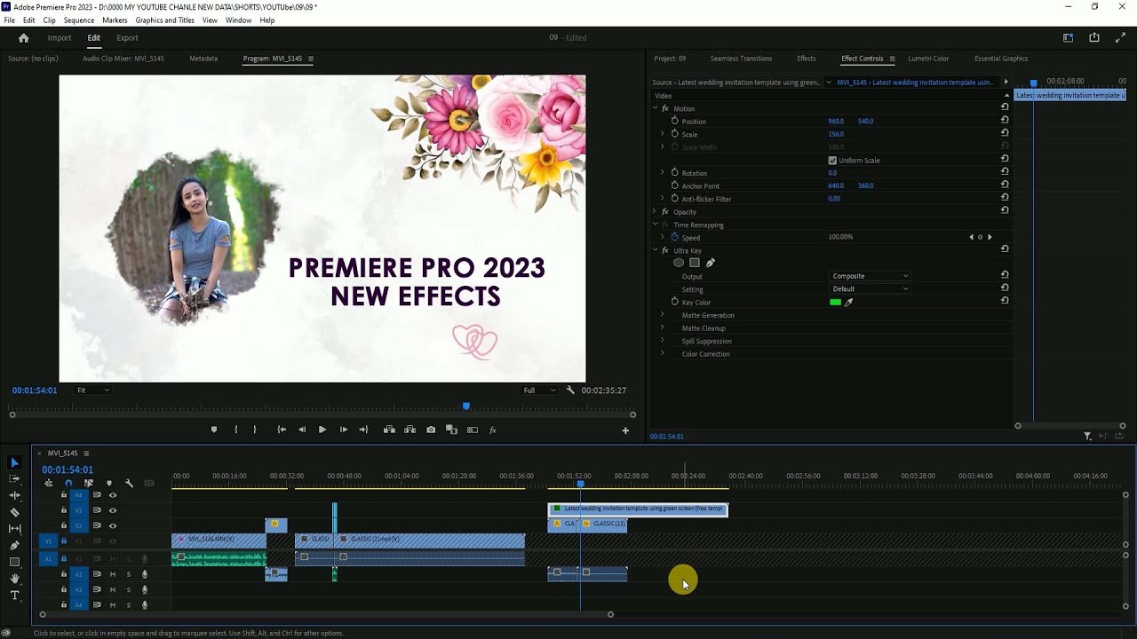 Premiere Pro 2023 New Efects and How To remove greenscreen in premiere ...
