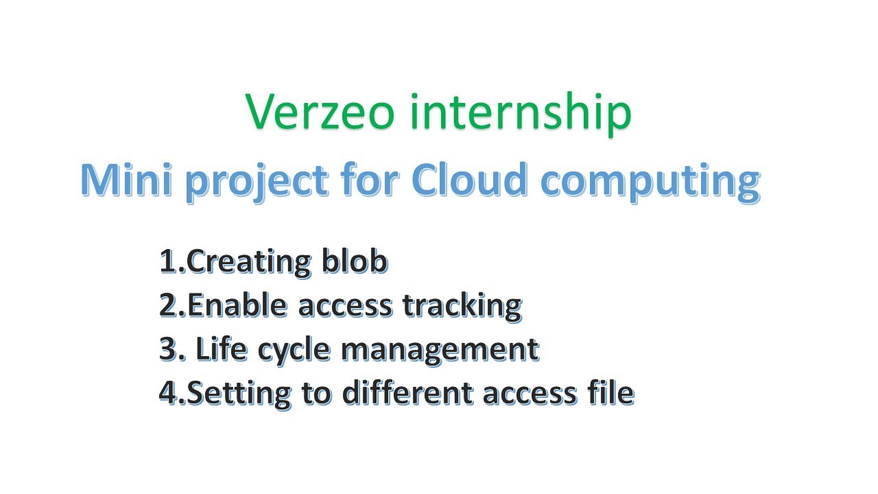 verzeo minor project internship on azure cloud computing - YouTube