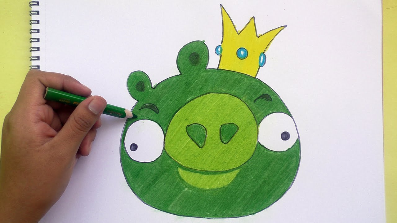 Dibujo De Angry Birds Rey Cerdo Para Colorear Para Colorear The Best