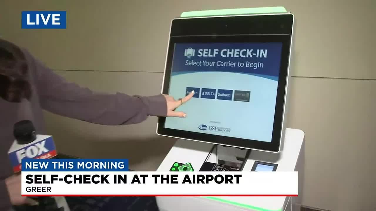 New technology offered for check-in at GSP Airport - YouTube