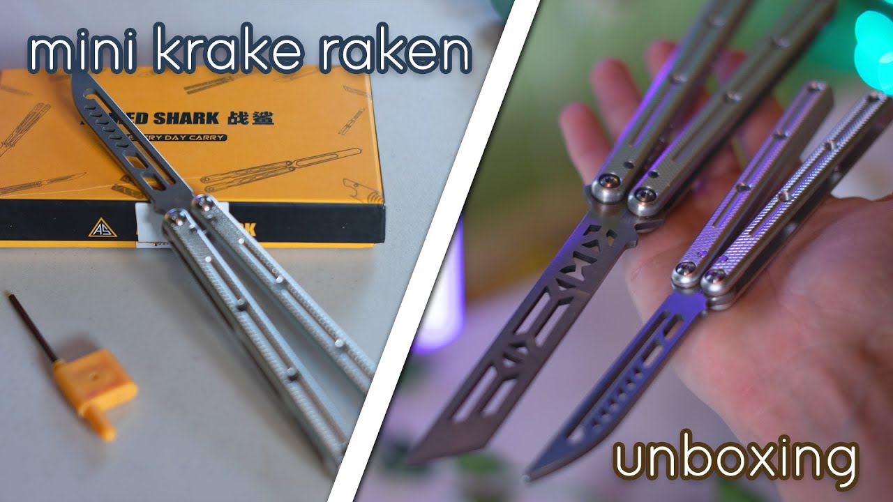 WORLDS SMALLEST BALISONG // armed shark mini kraken unboxing - YouTube