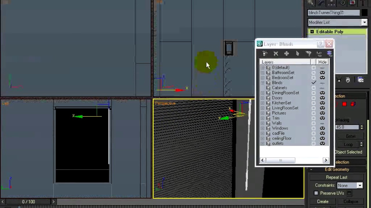 3ds Max Tutorial Bedroom Blinds, - YouTube