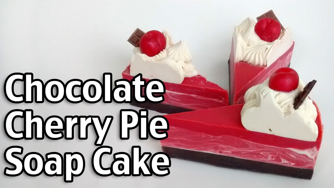 Chocolate Cherry Pie Soap Cake - Homemade Lye Soap - YouTube