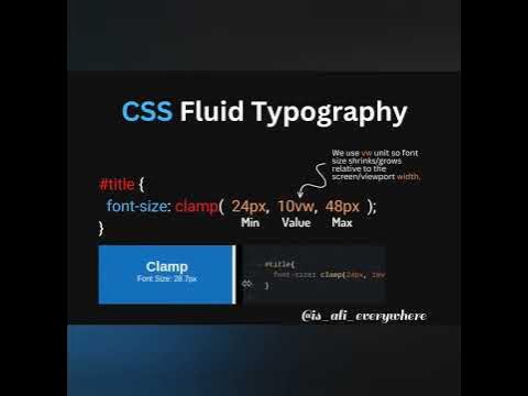 CSS Hack-4 || Fluid Typography in CSS🔥 #coding #css #chatgpt #javascript #shortsvideo # ...