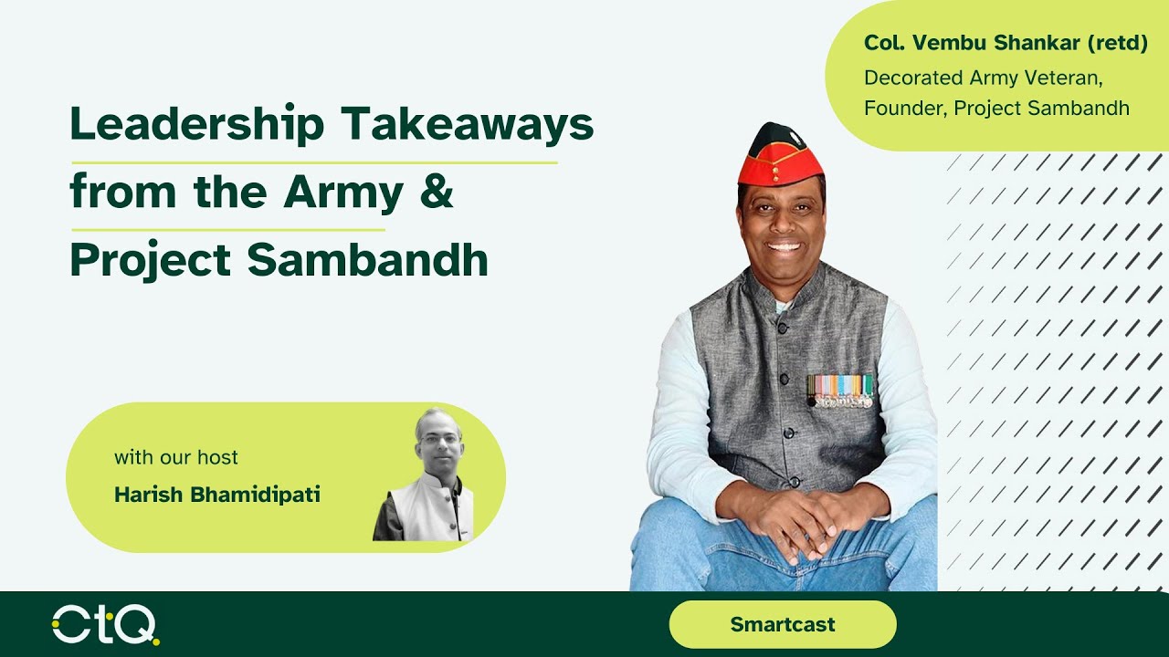 Col. (Retd.) Vembu Shankar's Inspiring Journey & Project Sambandh - YouTube