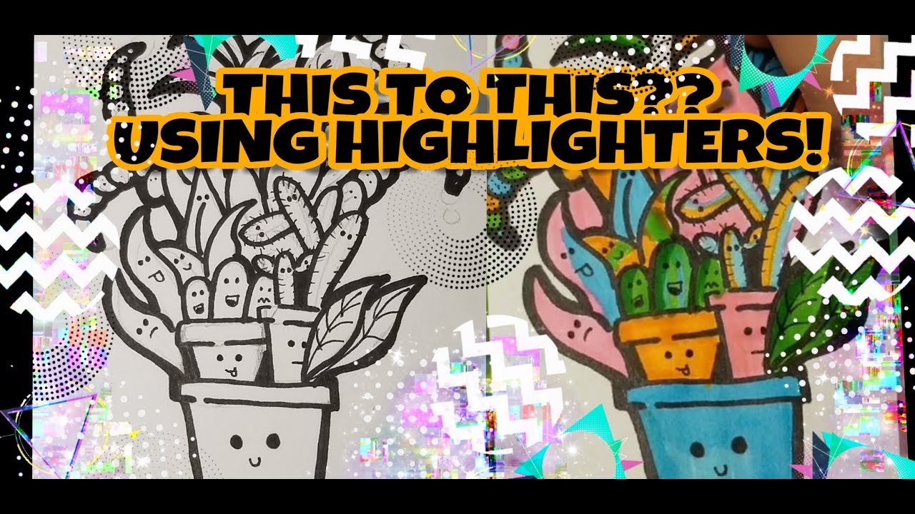Doodles (USING HIGHLIGHTERS!) - YouTube