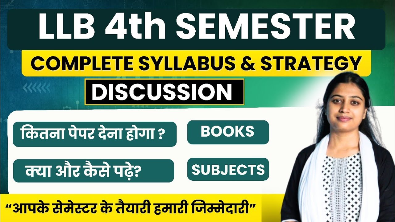 LLB 4th Semester Syllabus 2024-25 | 4th Semester Syllabus of LLB | Book ...