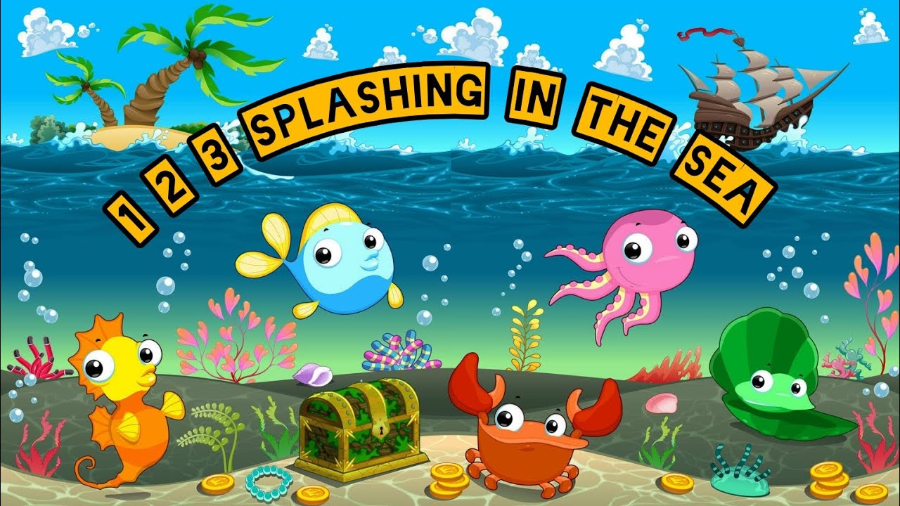 1 2 3 Song | 1 2 3 Splashing in The Sea |Nursery Rhymes For Children ...