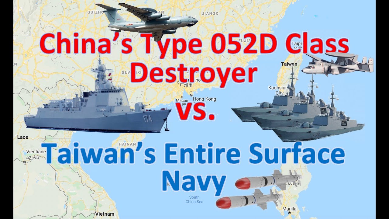 China's Type 052D Destroyer vs. Taiwan's Entire Surface Navy - YouTube