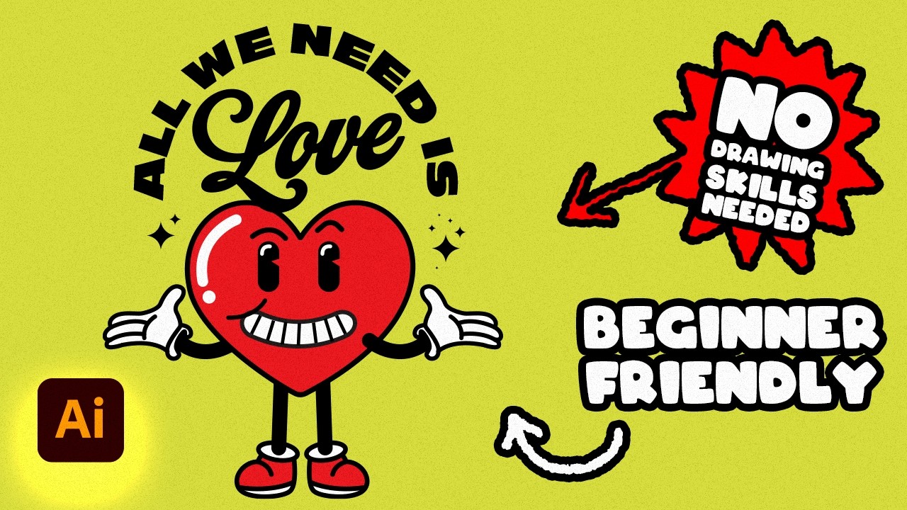 Character Design for Beginners - Adobe Illustrator Tutorial - YouTube