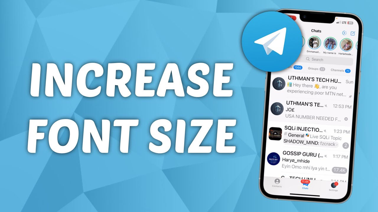 How to Increase Telegram Font Size on iPhone - Increase Telegram Text Size - YouTube