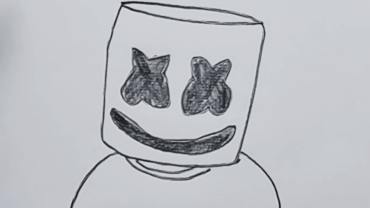 How to draw Marshmello || step by step Drawing - YouTube