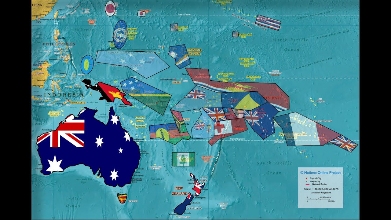 Oceania Flag Map