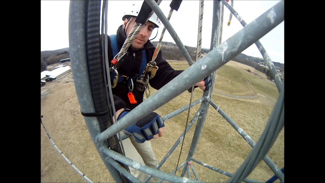 Bergey 120ft Tower Climb at Morrisville State College - YouTube
