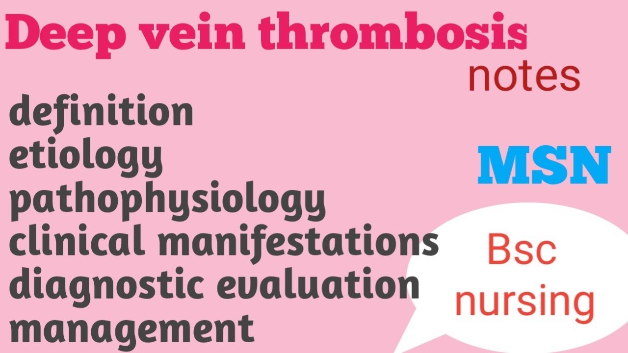 Deep vein thrombosis (DVT) bsc nursing msn 2nd year - YouTube
